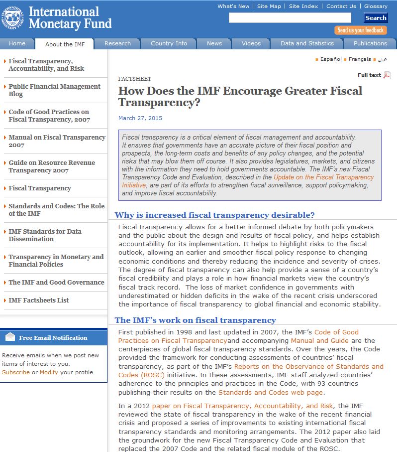 How Does the IMF Encourage Greater Fiscal Transparency?